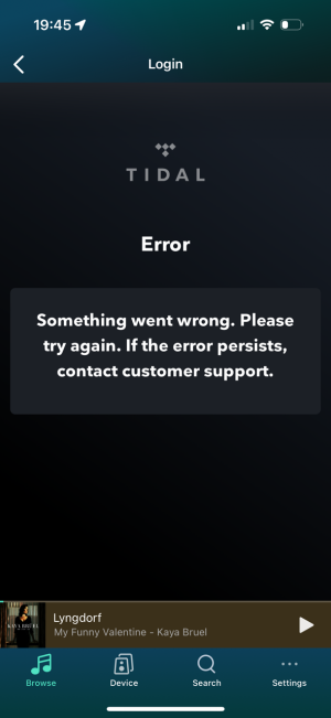 Can’t login to Tidal | WiiM
